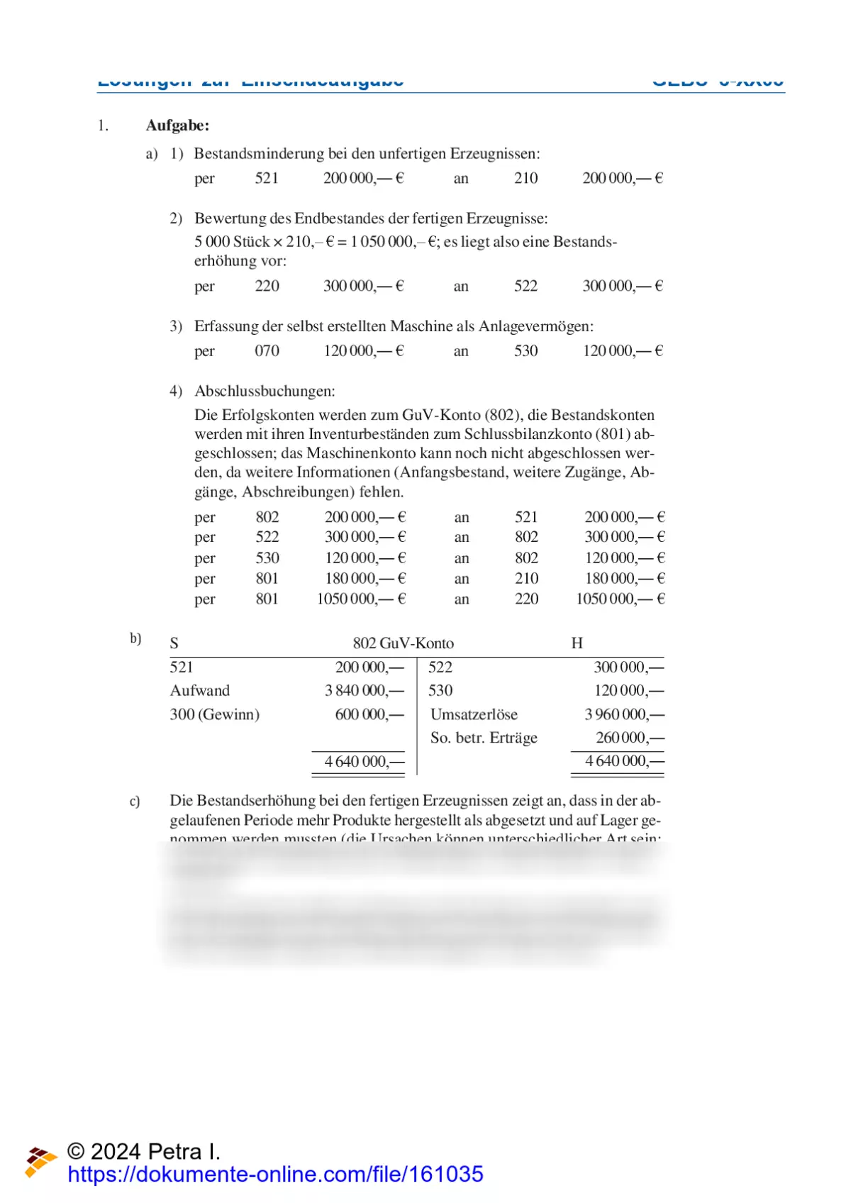 Musterlösung GEBU 6: Buchungen zu Leistungen, Personal und Steuern
