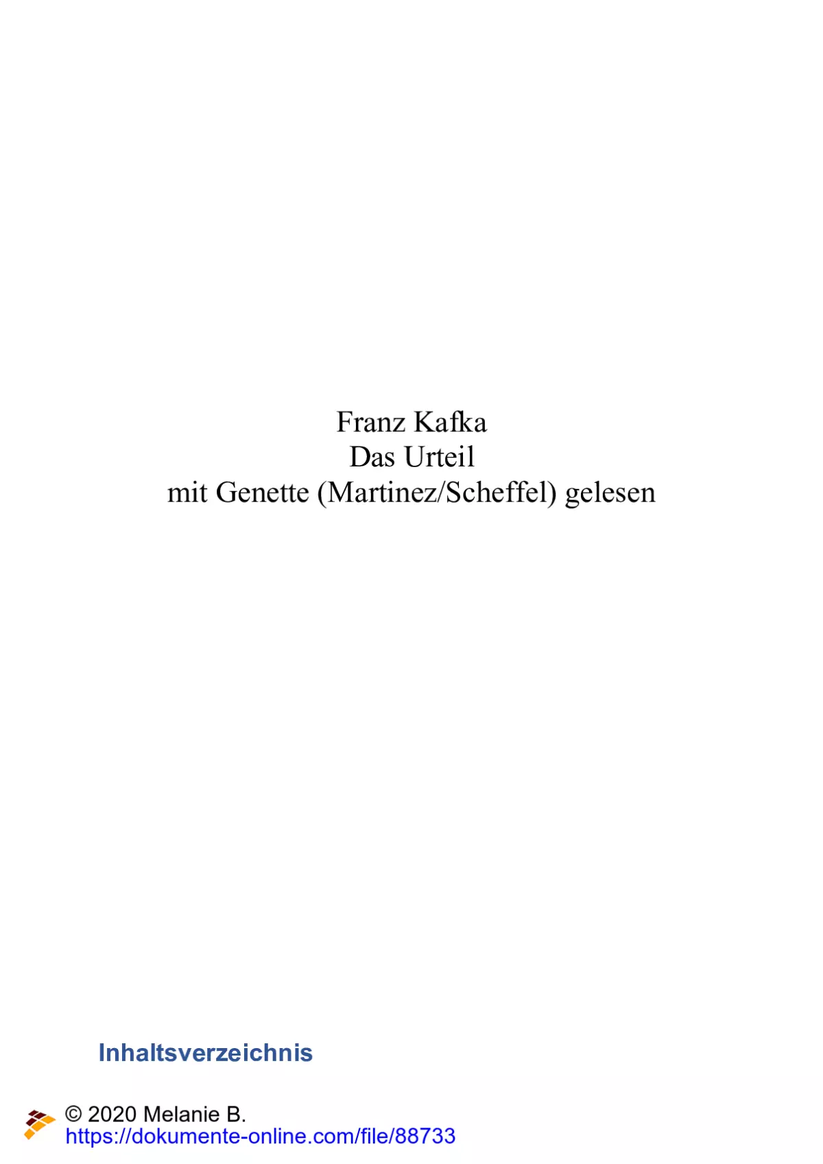 Franz Kafka: Das Urteil - Erzählzeit und Fokalisierung analysiert
