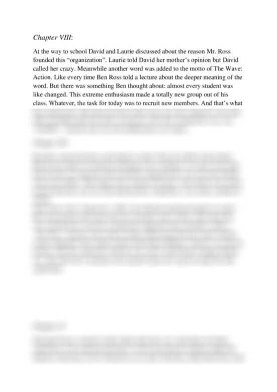 The Wave - Complete Chapter Summaries by Morton Rhue