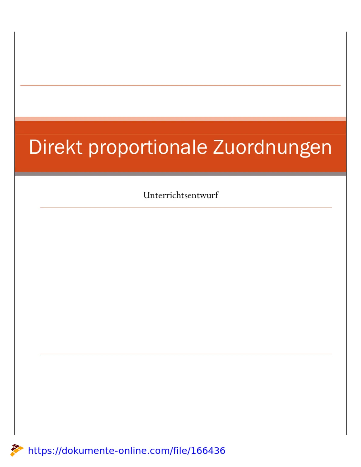 Direkt Proportionale Zuordnung: Strukturierter Lehrplan
