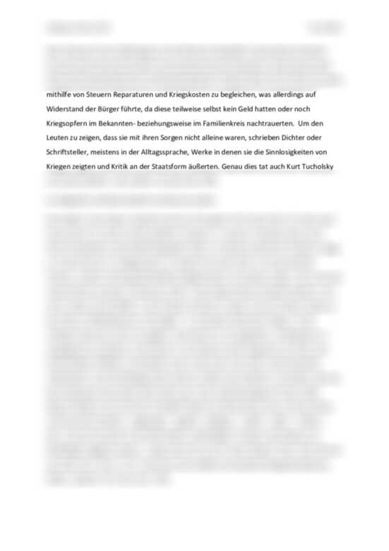 Interpretation von Tucholskys "Der Graben" – Krieg und Frieden analysiert