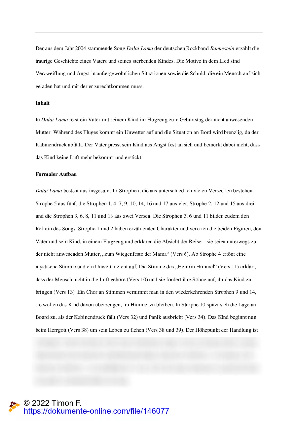 Textinterpretation zum Song „Dalai Lama“ von Rammstein