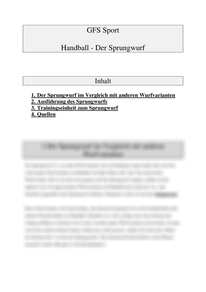 Handball: Der Ablauf eines Sprungwurfs (GFS Sport)