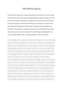 Two frogs - the tale - Homework/Hausübung