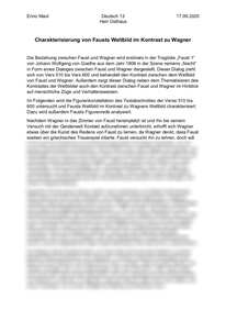 Charakterisierung von Fausts Weltbild im Kontrast zu Wagner