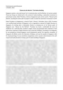 Interpretation of Edwin Thumboo's "Ulysses by the Merlion" and Nation ...