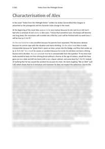 Character Analysis of Alex Gregory in "Notes from the Midnight Driver"