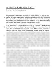 Im Spiegel von Margret Steenfatt - Interpretation