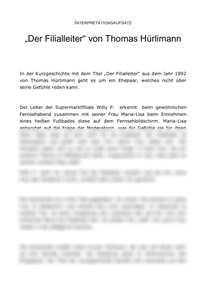 Erstaunlich Der Filialleiter Analyse Ebenbild