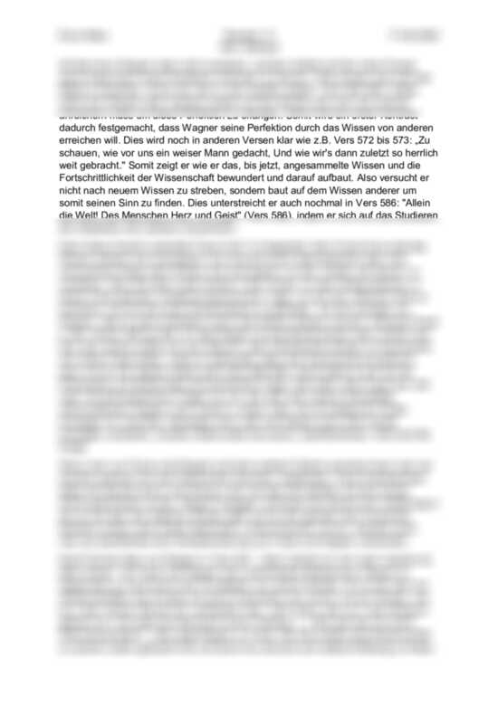 Charakterisierung von Fausts Weltbild im Kontrast zu Wagner