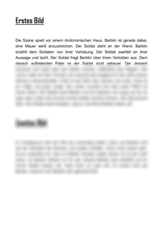 Lesetagebuch zu Andorra von Max Frisch, Inhaltsangabe der einzelnen ...