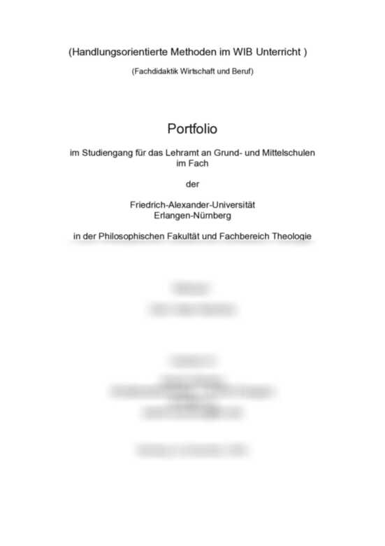 Handlungsorientierte Methoden im WIB Unterricht - Methodenseminar im ...